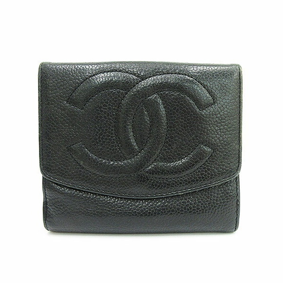 CHANEL | Bags | Chanel Coco Mark Wallet Black Caviar Skin | Poshmark